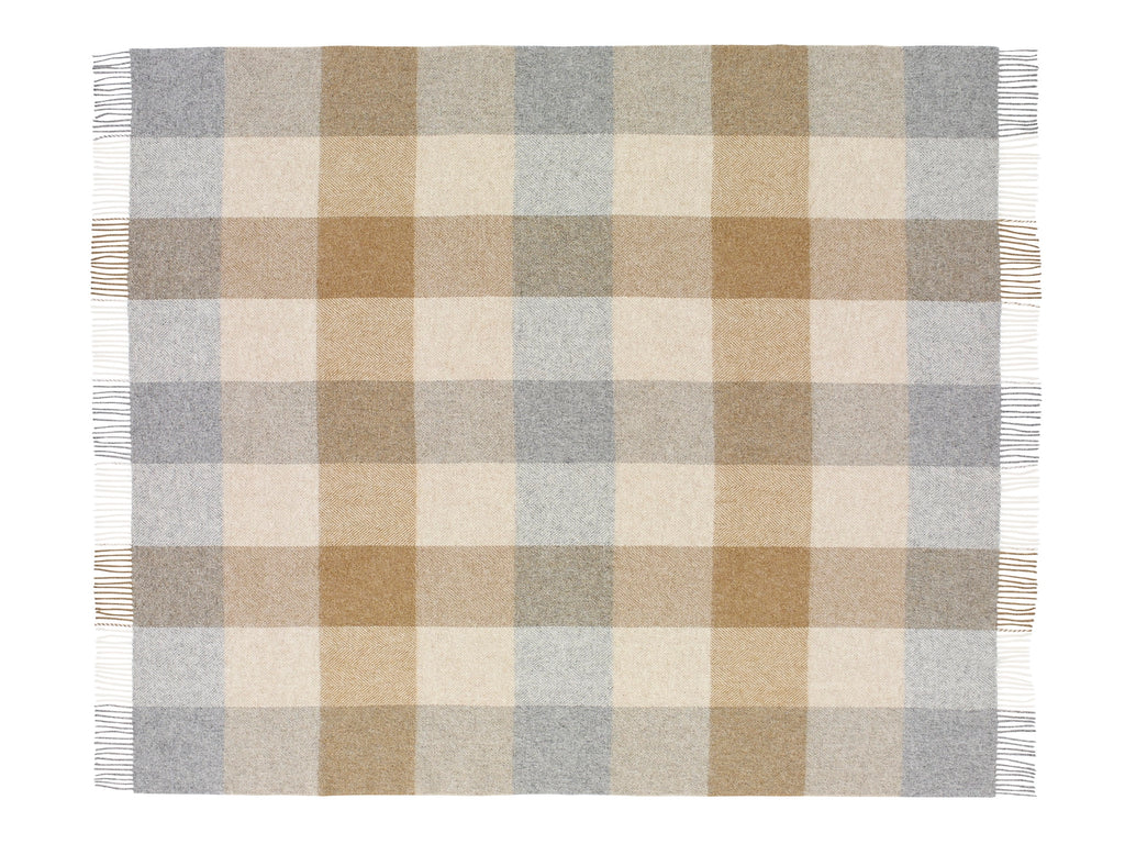 Block Check Wool Throw | Natural – Red Barn Mercantile - Old Town Alexandria