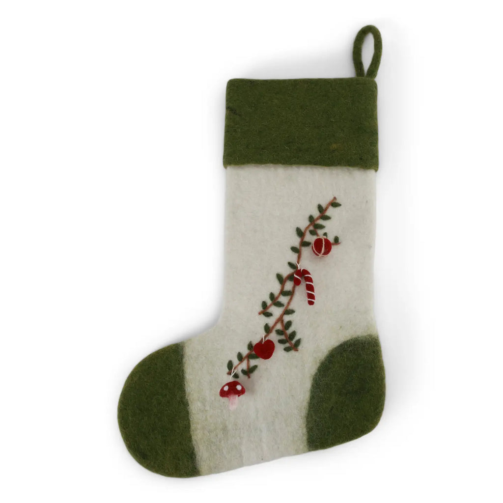 Stocking with Garland – Red Barn Mercantile - Old Town Alexandria